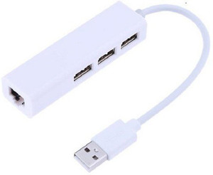 techut USB 2.0 hub for RJ45 Ethernet LAN Adapter Cable with 3 Ports USB ...