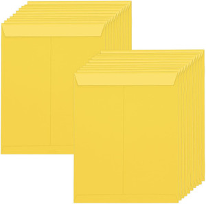 Littoze 50 Pcs Laminated Yellow Paper A4 Size Envelope Ideal For Home ...