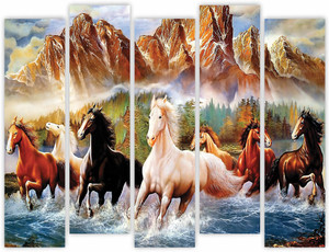 HD RAPID DESIGN Multiple Frames Split Art Texture MDF Wall Paintings ...