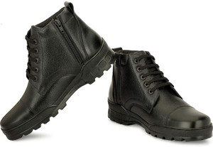 fitjet Pure leather police boot zip police shoes for men comfortable ...