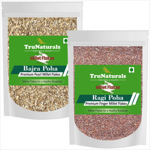 Trunaturals Ragi & Bajra Flakes Combo 900g x 2 | Ragi & Bajra Poha for ...