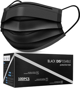 Medicos 3 Ply Surgical Mask (100 Piece) ( Black ) Surgical Mask With ...