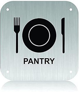jv Stainless Steel Pantry Signage Board for Office (6" x 6") Screw Hole ...
