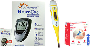 Dr. Morepen Glucometer BG-03 with 50 Strips with POCT 100 Round Lancets ...