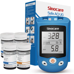 Sinocare Safe AQ UG Blood Glucose & Uric Acid Monitor Bi-Function ...