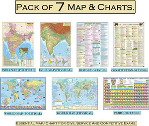 Pack of 7 Essential Map & Chart For Civil Service And Competitive Exams ...