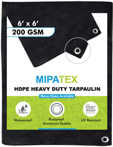 Mipatex Tarpaulin Sheet Waterproof Tirpal Heavy Duty 6ft x 6ft, Tent ...