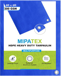 Mipatex Tarpaulin Sheet Waterproof Tirpal Heavy Duty 6ft x 6ft, Tent ...