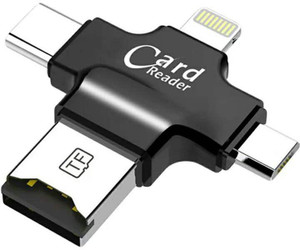 LipiWorld 4in1 OTG Card Reader Lightning Type C Micro USB USB Card ...