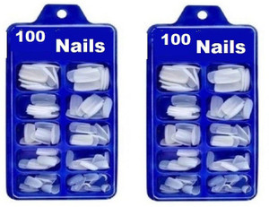 Hudabird Artificial Arylic Fake 200 Nails ( 100 Nails contains each ...
