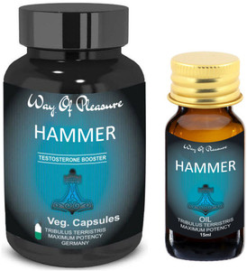 Way Of Pleasure Hammer 60 Capsule & Hammer Of Thor Ayurvedic Oil For ...
