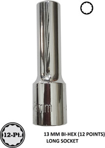 4MECH 1/2" Drive CRV 13 MM Bi Hex (12 Points) Long Socket Socket Set ...
