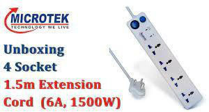 Microtek Microtek 4 Socket with 1 Switch 6A 4 Socket Extension Boards ...