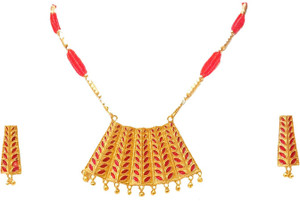 Balaji golad Copper Gold-plated Red Jewellery Set Price in India - Buy ...