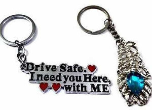 ROYALHUB SILVER FINISHED COMBO KEY CHAIN - DRIVE SAFE + OMG LORD ...