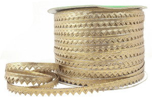 Adhvik (90 Mtr Roll and 0.7cm Width) Copper Golden Triangle/samosa Gota ...