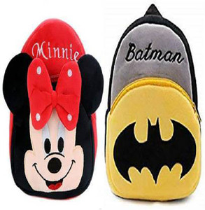Flipkart.com | maaya Minnie and Batman Kids School Bag Soft Plush ...