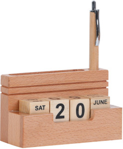 Shivom Crafts Wooden Calendar Multi Color SCCAL Never Ending Table ...