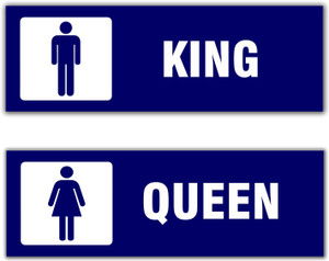signEver King Queen Sign Board For Toilet Ladies Gents Signage 3mm Foam ...