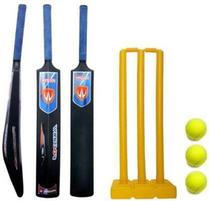 Windsor Era Plastic bat full size with 3 Stumps , 3 Tennis Ball Cricket ...