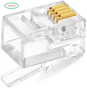 Fedus RJ9 Modular Phone Headset 4P4C Plug Jack Connector for RJ9 / RJ10 ...