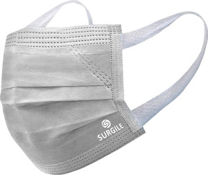 Surgile SMS-75-IL-NP-(50-Light Grey) Water Resistant Surgical Mask With ...