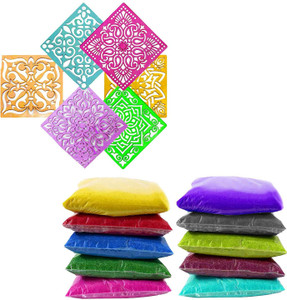 Ascension Rangoli kit 10 Multicolour Rangoli Powder 45g Each with 6 ...