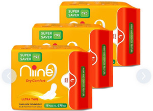 nine Ultra Thin Sanitary Pads for women, Re-Sealable Packaging with ...