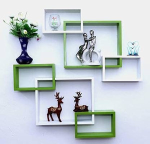 INDIAN DECOR SZY wall mountable rack with 12 holding shelf MDF (Medium ...