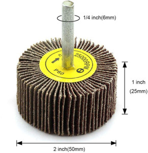 Tools Centre 50mm x 25mm x 6mm 60 Grit Emery Cloth Grinding Flap Wheel ...