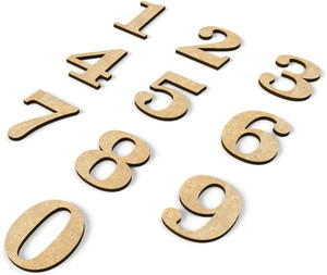 Vertical Root Inc 10 Pcs (0 to 9) Unfinished Sanded Number MDF Blank ...