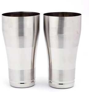 SRS (Pack of 2) Stainless Steel Milo Lassi Glasses / Big Glass / Long ...
