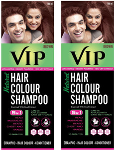 VIP Hair Colour Shampoo, 180ml (Pack of 2) , Brown - Price in India ...
