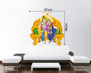 Joyfly Décor 57 cm Radha Krishna Wall Sticker and Home Décor Self ...