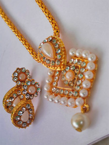 MS ART JEWEL Mother of Pearl Gold, White Jewellery Set Price in India ...