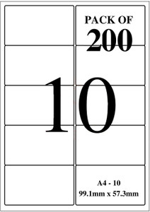 True-Ally A4 Size White Self Adhesive Label/Sticker for Printer (Inkjet ...