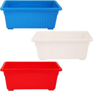 BGE Rectangular Plastic Pots for Plants, Jupiter Flower Pots for Home ...