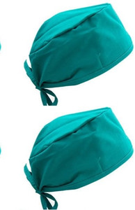 TAILORTOUCH Doctor OT Cap Tie Type Green (PACK OF 2) Surgical Head Cap ...