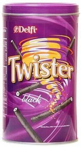 Delfi Twister Wafer Roll, Black With Vanilla Flavoured Cream Wafer ...