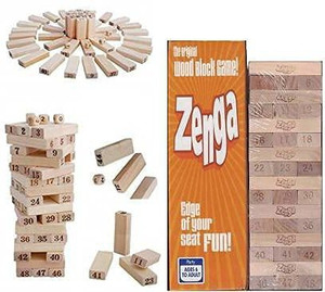 shopviashipping Zenga Wooden Blocks 48 Pcs Challenging Wooden Tumbling ...