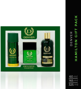 DENVER Exclusive Grooming Gift Set with Activated Charcoal Body Wash ...