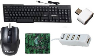 PRODOT 5 in 1 Combo With Keyboard,Mouse,Usb Hub,OTG,Mouse Pad Combo Set ...