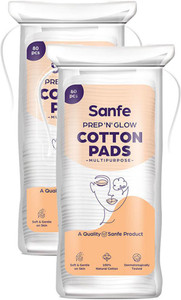Sanfe Prep 'N' Glow Face Cotton Pads for women - Pack of 160 | Cleans ...
