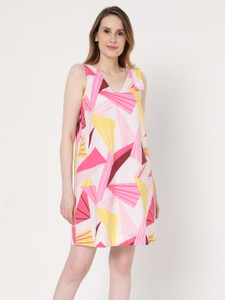 VERO MODA Women Shift Beige Above Knee/Mid Thigh Length Dress - Buy ...