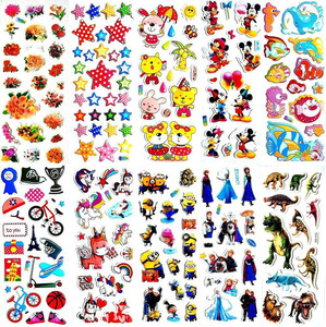 WHITE POPCORN 1 cm Big Cute Assorted Theme Sticker for Kids/Teachers ...