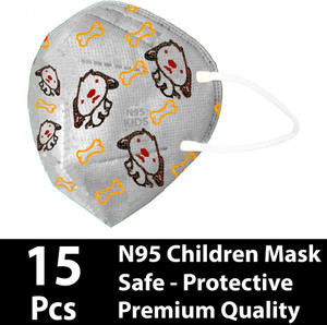 LeSafe Pack Of 15 Pcs Combo N95 Kids Mask, 5-Layers Filtration With ...