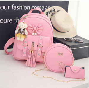 XOVEE New Stylish Cute Mini 3PCS Combo 5 L Backpack Pink - Price in ...