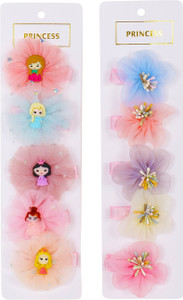 YELLOW CHIMES Set of 10 Hair Clips in Doll Charm and Floral Theme Cute ...