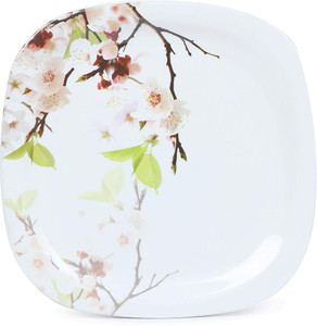 Golden Fish Melamine Square Quarter Plates (Pack of 4, 7 Inches, Floral ...