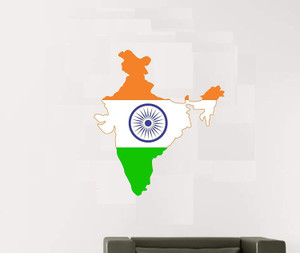 Asmi Collections 60 cm Indian Flag Wall Stickers Self Adhesive Sticker ...